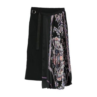 sacai Femme, Jupes, Noir, Taille: 40 FR Midi Skirts