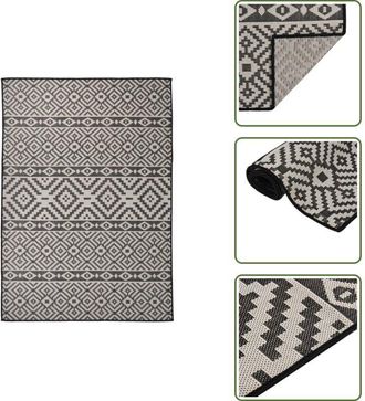 vidaXL vidaXL Outdoor-Teppich Flachgewebe 140x200 cm Schwarz Gestreift