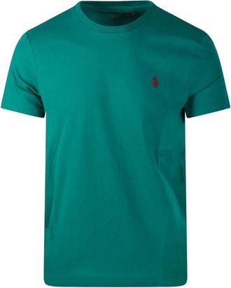 Polo Ralph Lauren Homme, Tops, Vert, Taille: XL T-Shirt Ras du Cou en Jersey Coupe Classique