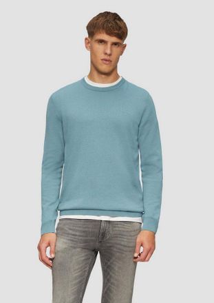 s.Oliver Rundhalspullover Casual (1-tlg) Rundhals. langarm, Logo-Stickerei