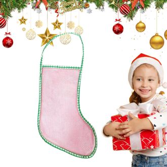 Generico Weihnachtsstrumpfhose aus leerem Netz: lange Weihnachtsstrümpfe, transparent, dekorativ, wiederverwendbar, zur Aufbewahrung von Socken, mit Beutel