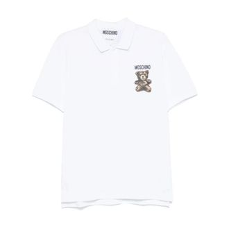 Moschino Teddy Bear Logo Poloshirt - - Tops - Herren - Wei&szlig; - 2XL