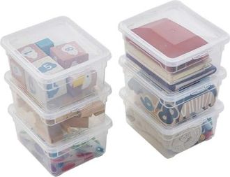 Sundis Clear Box, 6er-set Aufbewahrungsboxen mit deckel, 2L, transparentem Kunststoff, stapelbar, ideal f&uuml;r kleine Gegenst&auml;nde im Haushalt und im B&uuml;ro