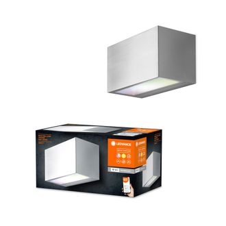 Ledvance SMART+ WI-FI BRICK ST RGBW 14,5cm - dimmbare LED Wandleuchte dunkelgrau mit hochwertigem Edelstahl-Geh&auml;use, quadratisch, RGB-Farbsteuerung, 14 W, 3000