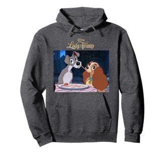 Disney Lady And The Tramp Iconic Scene Logo Pullover Hoodie
