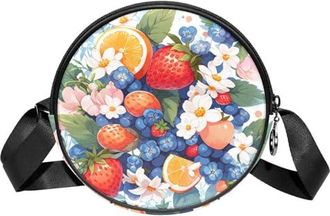 Generic Sac &agrave; bandouli&egrave;re rond pour femme, petit sac &agrave; bandouli&egrave;re avec fermeture &eacute;clair, bretelles r&eacute;glables, style d&eacute;contract&eacute;, pour femmes et filles