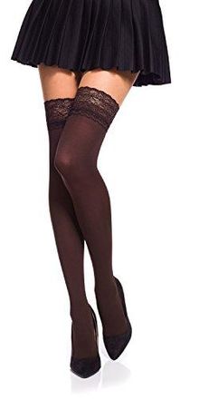 Romartex Bas autofixants en microfibre 40 deniers Différentes couleurs et tailles de S à XL - Marron - X-Large