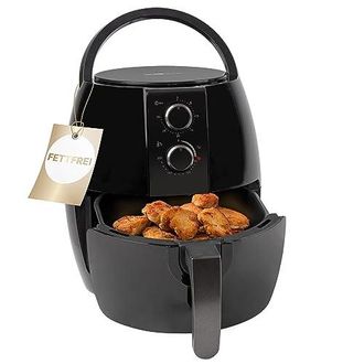Clatronic Heißluftfritteuse für Öl- und fettfreie Zubereitung | Airfryer 3,6L | Heissluftfriteuse mit stufenlos regelbarem Thermostat (80°C - 200°C) und Timer |