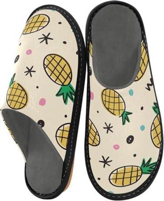 HMZXZ Pantoufles d&eacute;t&eacute; ananas pour homme et femme, motif fruits, pantoufles dint&eacute;rieur pour la maison, la chambre &agrave; coucher, les voyages, multicolore, 37.5/3