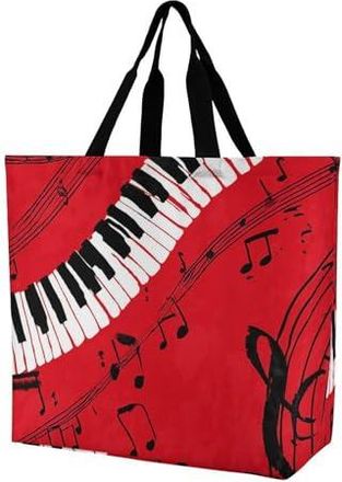 Generic Piano &Agrave; Notes De Musique Sac Fourre Tout L&eacute;ger Tote Bag Grand Sac A Main Femme Pour Travail Gym Universit&eacute;