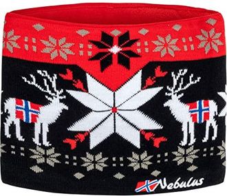 Nebulus Loop Tube Écharpe tricotée norvégienne unisexe chaude et douillette, rouge, taille unique