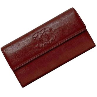Chanel Portefeuille long (bi-pli) Pre-owned - Femme - Pre-owned - Rouge - Taille: ONE Size