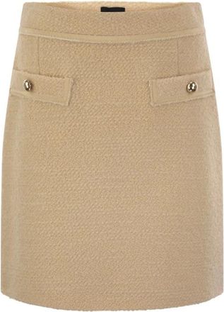 Fay Femme, Jupes, Beige, Taille: 42 FR Boucl&eacute; Mini Skirt