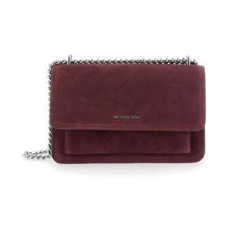 Michael Kors Umh&auml;ngetasche mit Kettenriemen und Logo auf der Vorderseite aus Wildleder - - Bags - Damen - Rot - ONE SIZE