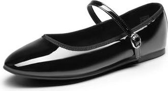 Dream Pairs Ballerines Mary Jane Femme Classiques, Chaussures Plates Confortables à Enfiler, Style Élégant et Polyvalent pour Travail et Quotidien,Size 38.5,Noir,