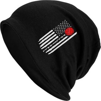 Generic Bonnet Tricoté Volleyball Drapeau Américain Amples Beanie Tricoté Coupe-Vent Casquette Docker pour À Pied La Rue