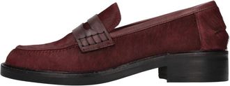 Emanuelle Vee Femme, Chaussures, Rouge, Taille: 40 EU Mocassins en poulain et cuir