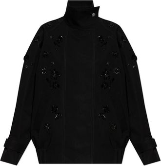 Golden Goose Femme, Vestes, Noir, Taille: 40 FR Veste oversize avec broderie de sequins floraux