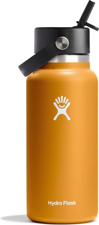 Hydro Flask Water Bottle 946 ml (32 oz) - Vacuum Insulated Stainless Steel Water Bottle with Flex Straw Cap - Wide Mouth - Fossil