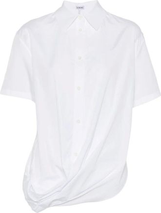 Loewe Femme, Blouses et Chemises, Blanc, Taille: 36 FR Cotton Draped Shirt