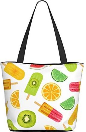 AOOEDM Sac &agrave; provisions pour femme avec fruits et glaces 33 x 28 x 19 cm. Le cadeau parfait pour la Saint-Valentin. Cest de la Saint-Valentin pour maman, fil