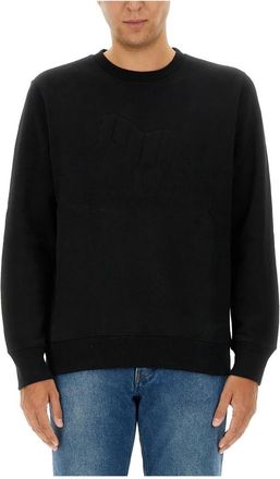 Paul Smith Homme, Sweatshirts et sweats &agrave; capuche, Noir, Taille: S Regular Fit Crew Neck Zebra Embroidery