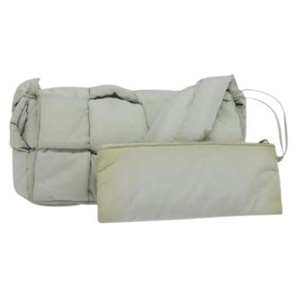 Bottega Veneta Pre-owned Nylon schultertasche - - Pre-owned - Damen - Grau - ONE SIZE