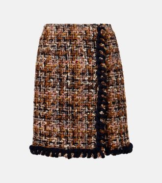 Etro Mini-jupe en tweed de laine mélangée