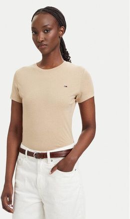 Tommy Jeans T-Shirt DW0DW20459 Hellbeige Slim Fit