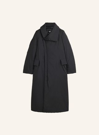 Yohji Yamamoto Y-3 Gef&uuml;tterter Mantel schwarz