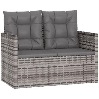 vidaXL Gartenbank mit Kissen Grau 105 cm Poly Rattan - Vidaxl