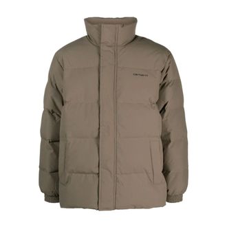 Carhartt Work in Progress Gef&uuml;tterte Winterjacke mit Logo-Print - - Jackets - Herren - Gr&uuml;n - M