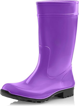 Ladeheid Damen Gummistiefel 100% Wasserdticht Regenstiefel Damen LA-967 (Violett/Schwarz, 41 EU)