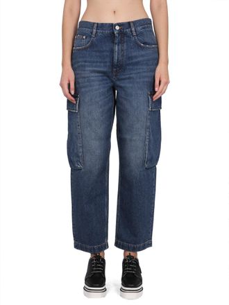 Stella McCartney Button-Closure Cargo Cargo Jeans - Blue