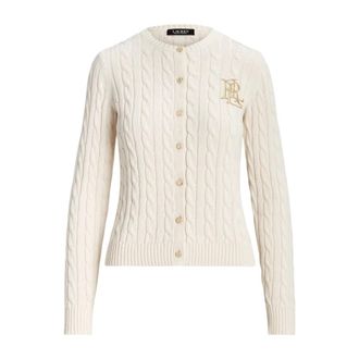 Ralph Lauren Cable-Strick-Cardigan - - Knitwear - Damen - Wei&szlig; - L