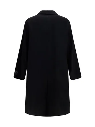 Maison Margiela Mens Double-Face Wool Coat Black Ovis Aries