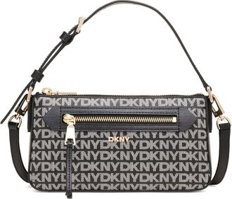 DKNY Womens Bryant Ave Top Zip Demi Crossbody, Black Logo-Black