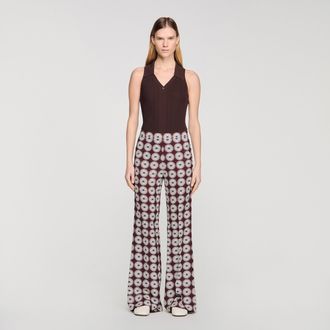 Sandro Pantalon fluide imprim&eacute; fleuri