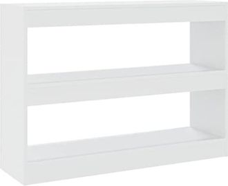 vidaXL Bibliothèque/Séparateur de Pièce Étagère à Livres Meuble de Rangement Paravent Cloison de Séparation Diviseur Salon Blanc 100x30x72 cm