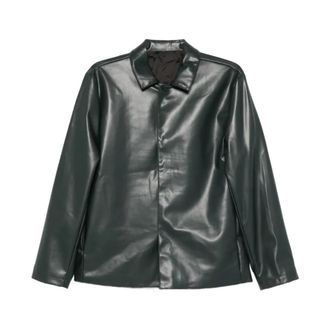 Costumein Lederjacke mit Polokragen - - Jackets - Herren - Gr&uuml;n - L