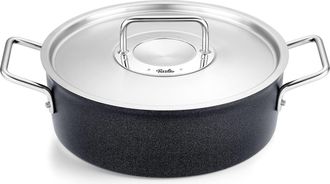 FISSLER Adamant/Aluminium-Bräter (Ø 24 cm, 3,1L) Bratentopf-beschichtet mit Metall-Deckel, antihaftend - Induktion