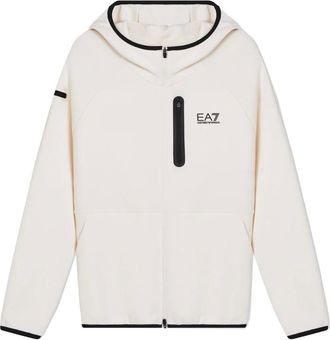 Emporio Armani Emporio Armani Ea7, Homme, Sweatshirts et sweats &agrave; capuche, Beige, Taille: M Full-zip Hooded SweaT-shirt P26