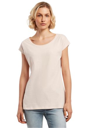 Build Your Brand Damen T-Shirt Ladies Wide Neck Tee, Farbe pink, Größe 3XL