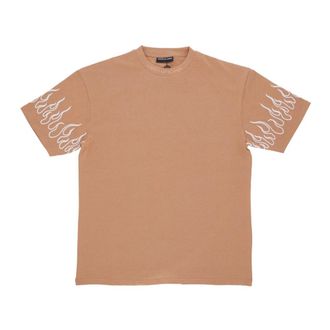 Vision Of Super Flame Stickerei Tee Terrakotta T-Shirt - - Tops - Herren - Orange - L