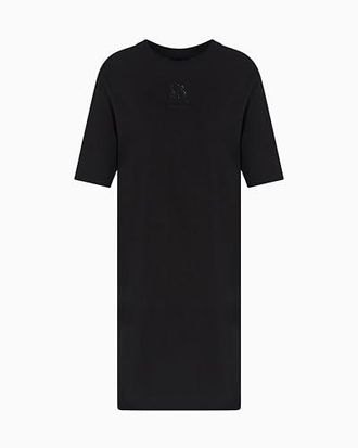 A|X Armani Exchange Icon Project, Shiny Logo Robe, Noir, XL Femme