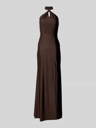 Laona Neckholder-Abendkleid mit Knotendetail und Gehschlitz