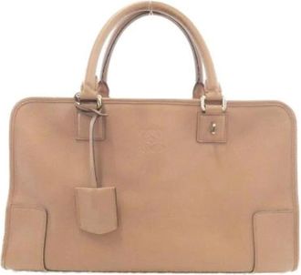 Loewe Sac &agrave; main en cuir de veau Amazonas Pre-owned - Femme - Pre-owned - Beige - Taille: ONE Size