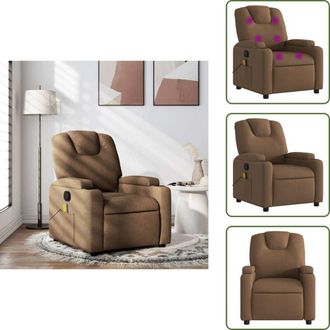 vidaXL Massagesessel Braun Stoff - Massagesessel - Massage Sessel - Massage TV-Sessel - Massage Fernsehsessel