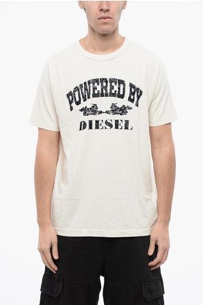 Diesel RED TAG Cotton Crew Neck T-Shirt T-RUST with Velour Detail size Xxs