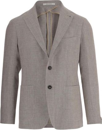 Tagliatore Homme, Vestes, Beige, Taille: 2XL Veste Crois&eacute;e en Lin et Coton